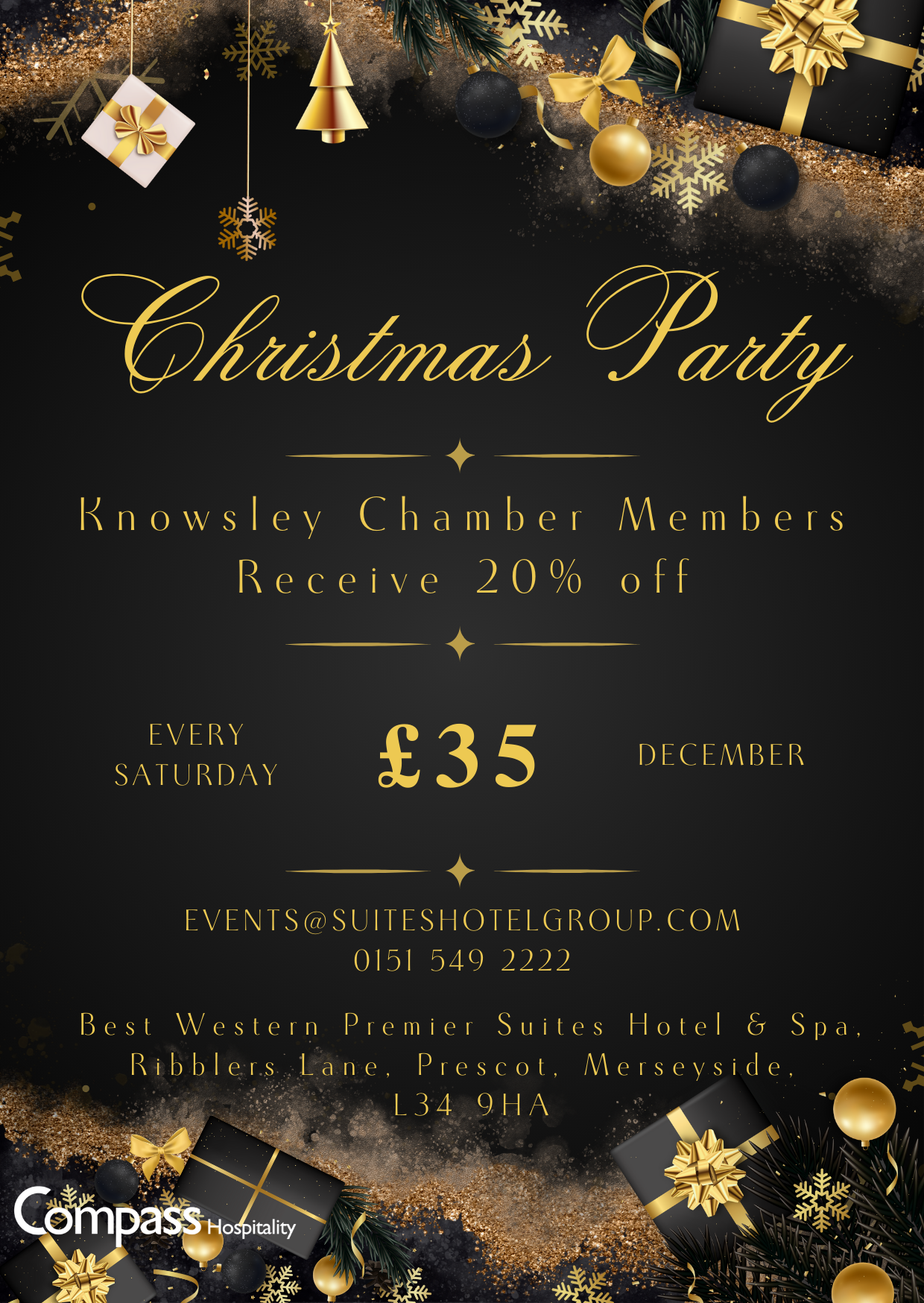 Christmas Party Nights at the Suites Hotel - Knowsley Chamber